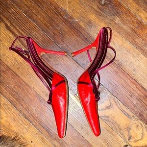 Shoes | Cherry Red Plums Slingback Italian Heels | Poshmark